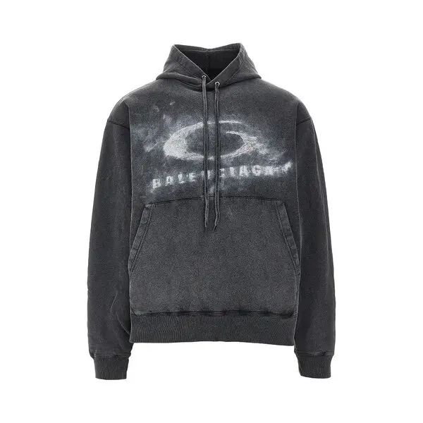 Balenciaga Washed Crayon Loop Print Hoodie