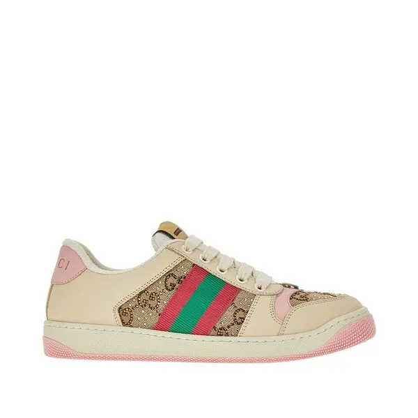 Gucci Gg Crystal Embellished Sneakers - Beige