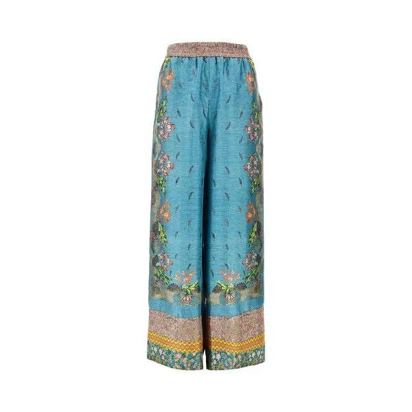 PIERRE-LOUIS MASCIA Printed Silk Wide-leg Pants