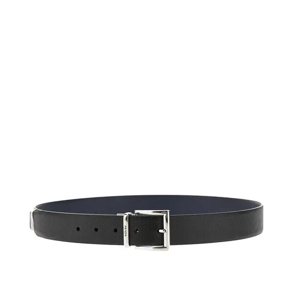 Prada Saffiano Leather Reversible Belt - Black
