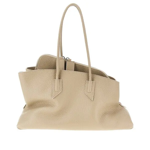Attico La Passeggiata" Grained Leather Medium Bag - Grey
