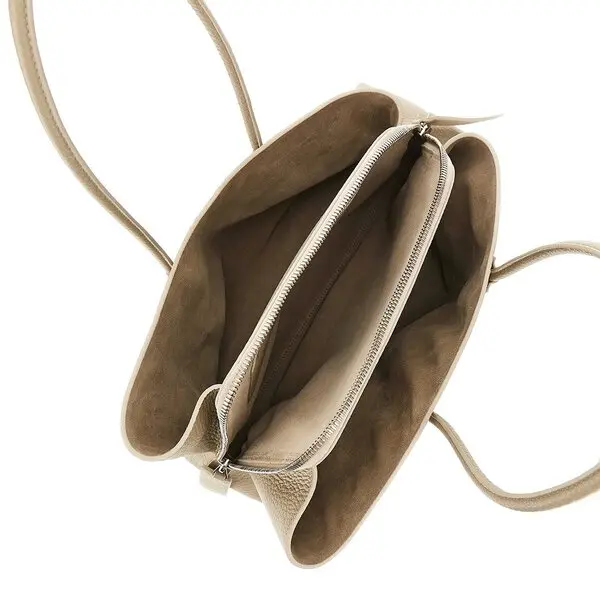Attico La Passeggiata" Grained Leather Medium Bag - Grey