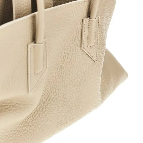Attico La Passeggiata" Grained Leather Medium Bag - Grey