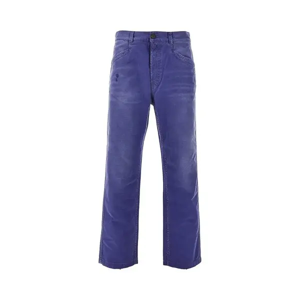 Prada Old-effect Twill Relaxed Fit Straight Leg Pants