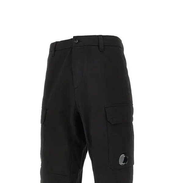 C.P. COMPANY Cotton Gabardine Loose Fit Cargo Pants With Lens Detail