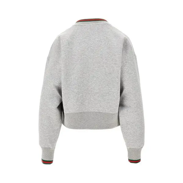 Gucci V-neck Sweatshirt With Web Trim