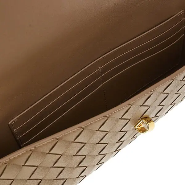 Bottega Veneta Andiamo Nappa Leather Clutch - Beige