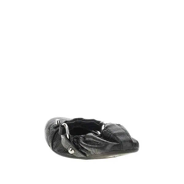 Balenciaga Arena Leather Ballerinas With Buckled Ankle Strap And Stud Embellishments
