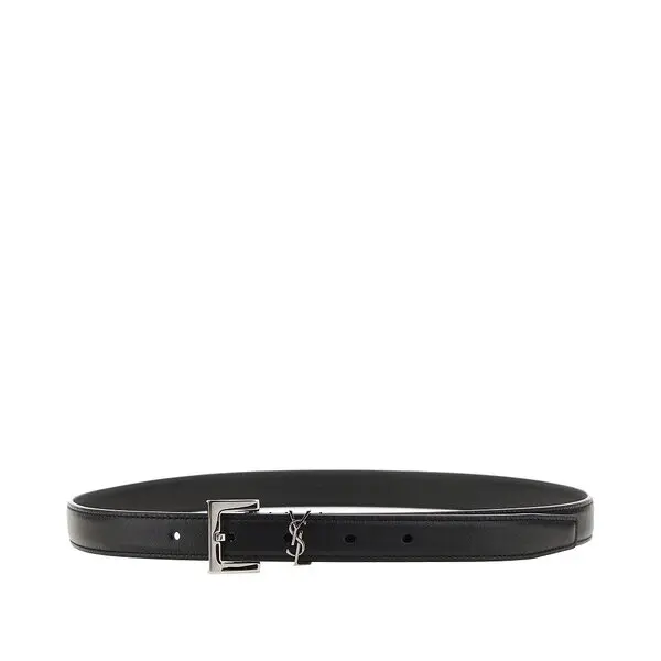Saint Laurent Detail Leather Belt - Black
