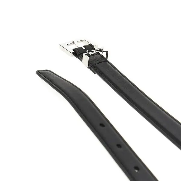 Saint Laurent Detail Leather Belt - Black