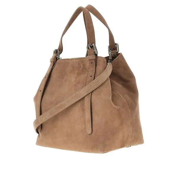 AUTENTICA 504 Suede Leather Small 'galatea' Bag