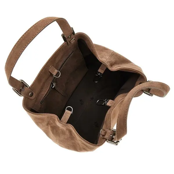 AUTENTICA 504 Suede Leather Small 'galatea' Bag