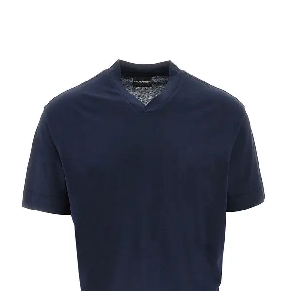 Emporio Armani Cotton And Silk-blend Short-sleeved T-shirt