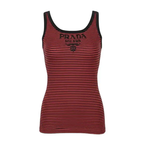 Prada Ribbed Silk Jersey Tank Top