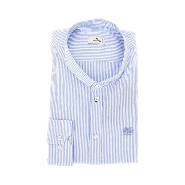 Etro Cotton Hirt With Triped Motif - Blue