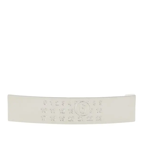 MAISON MARGIELA Engraved Numeric Logo Hair Clip - Silver