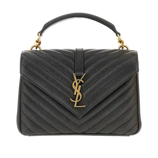 Saint Laurent Quilted Leather 'college' Bag - Black
