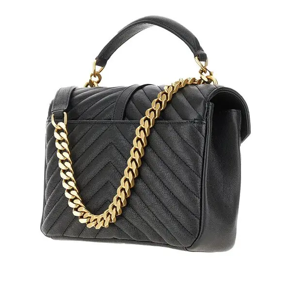 Saint Laurent Quilted Leather 'college' Bag - Black