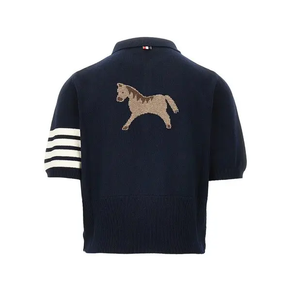 Thom Browne Lunar New Year Intarsia Wool Polo Shirt