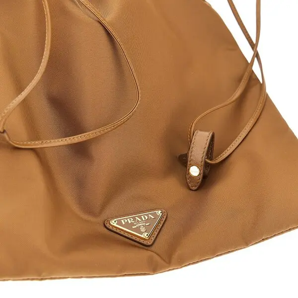 Prada Re-nylon Pouch With Saffiano Leather - Brown