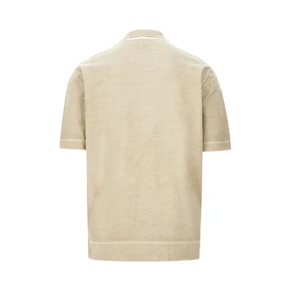 C.P. COMPANY Garent-dyed Cotton Polo Shirt An - Beige