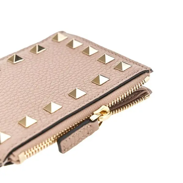 Valentino Garavani Rockstud' Grained Leather Coin Purse - Pink