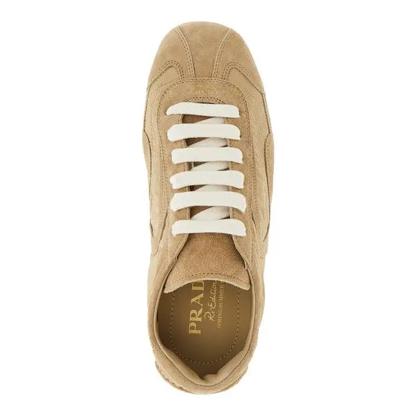 Prada Monte Carlo Re-edition 2005 Suede And Re-nylon Sneakers - Beige