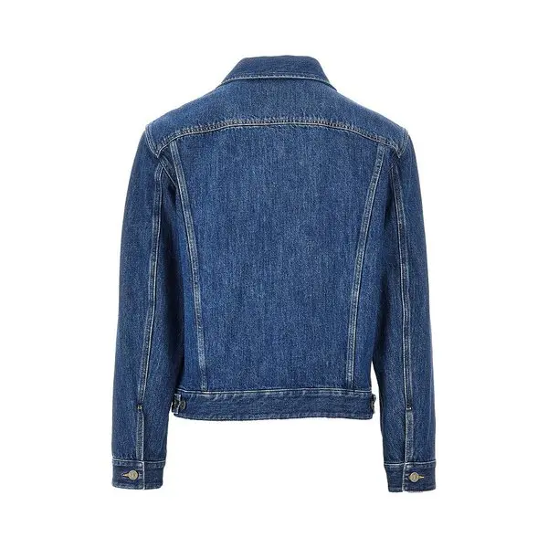 Valentino Garavani Denim Jacket With V Gold Detail - Blue