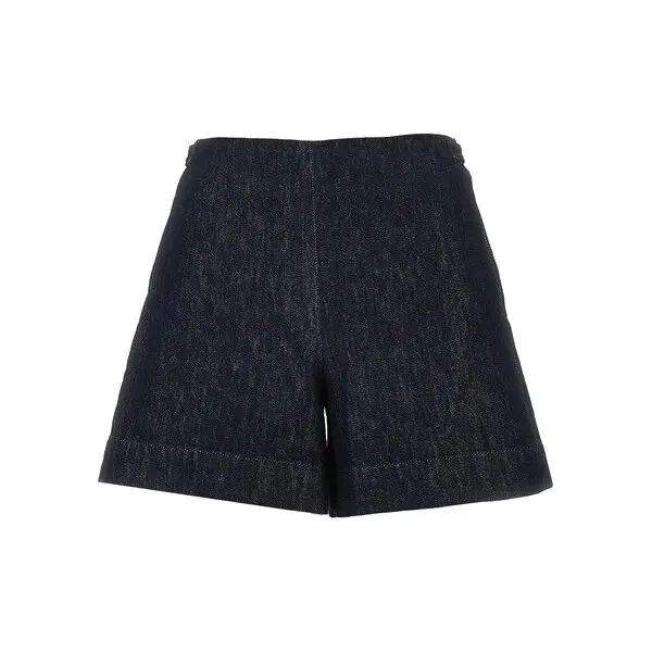 Emporio Armani Wide Leg Denim Shorts - Blue