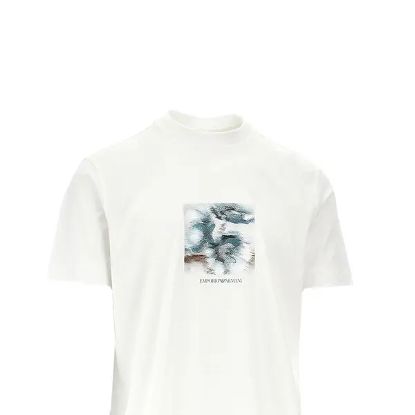Emporio Armani Printed And Embroidered Yoce-bend T-shirt