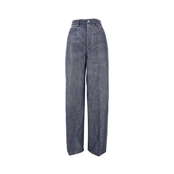 Bottega Veneta Denim-effect Wool-blend Jacquard Pants - Blue