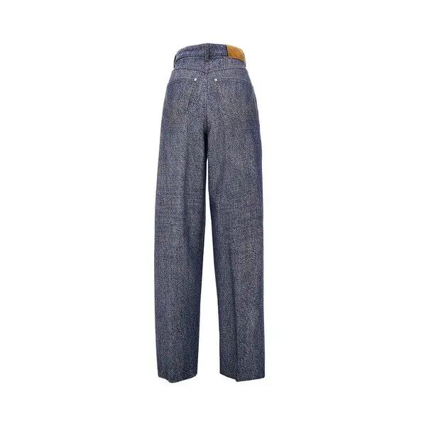 Bottega Veneta Denim-effect Wool-blend Jacquard Pants - Blue