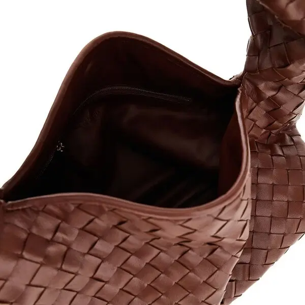 Bottega Veneta Small Hop Leather Bag - Brown