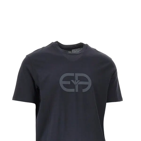 Emporio Armani Logo Print Lyocell-blend T-hirt