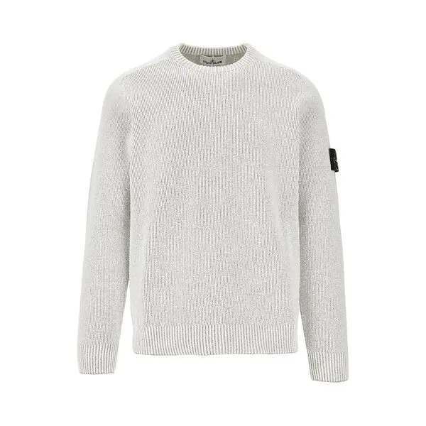 Stone Island Ribbed Bouclé Knit Crewneck Sweater - Grey