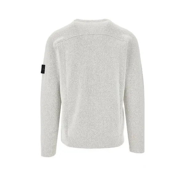 Stone Island Ribbed Bouclé Knit Crewneck Sweater - Grey