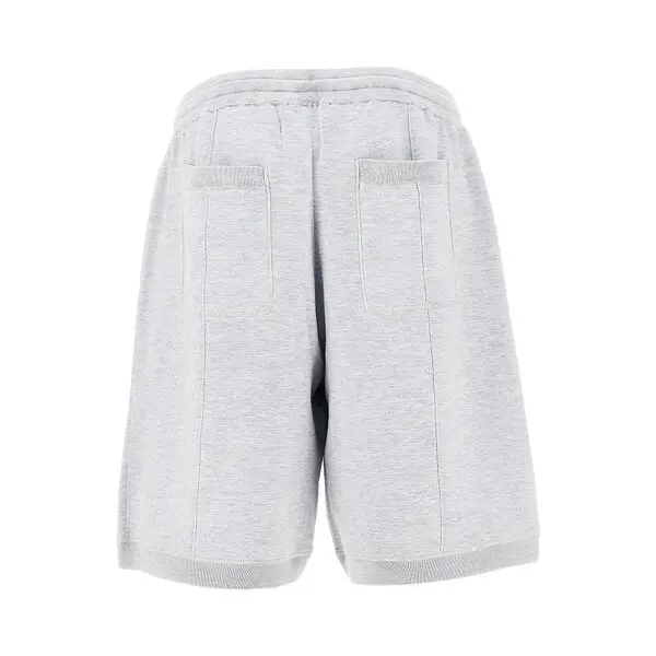 Brunello Cucinelli Cotton And Silk Blend Shorts With Logo Embroidery