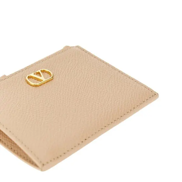 Valentino Garavani Vlogo Signature' Leather Cardholder - Pink