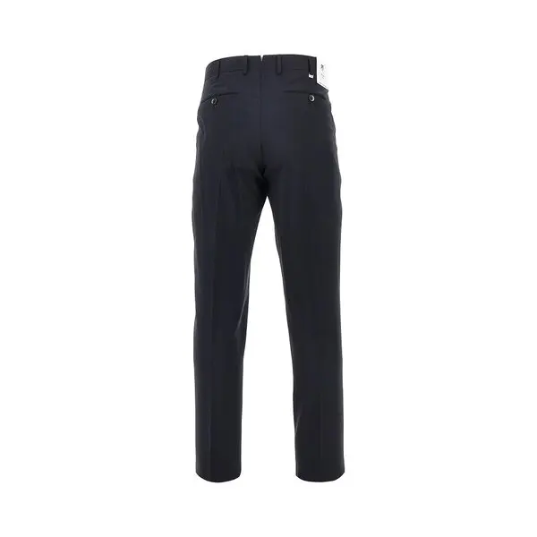 PT TORINO Super 130's Wool Union Fit Tapered Pleated Trousers - Blue