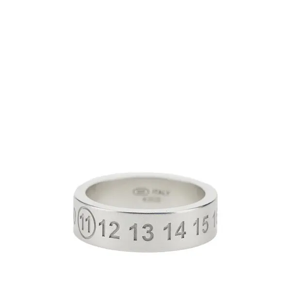 MAISON MARGIELA Engraved Numeric Logo Ring - White