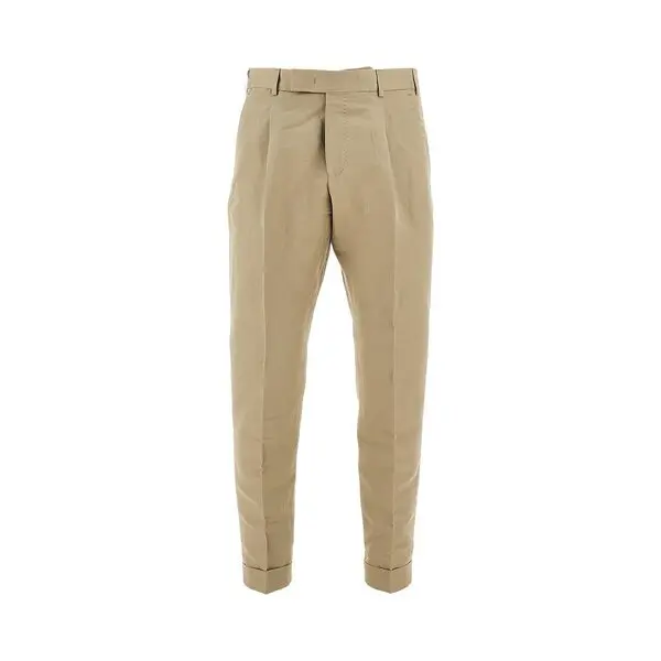 PT TORINO Cotton And Linen Rebel Fit Tapered Leg Pants
