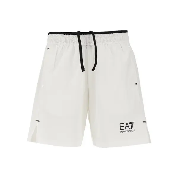 EA7 Technical Fabric Shorts With Logo Print