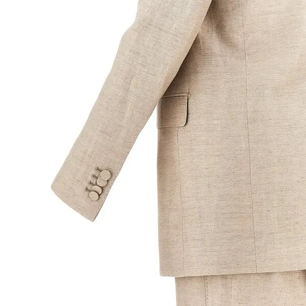Tagliatore Adrianne' Linen-blend Tailored Suit - Beige