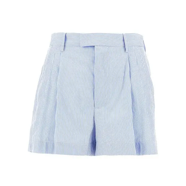 ARMARIUM Camilio Poplin Shorts With Double Pleat And Striped Motif