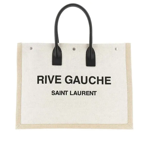 Saint Laurent Canvas Rive Gauche Tote Bag - Beige