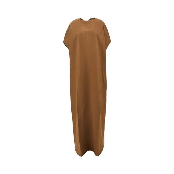ARMARIUM Nicla Cotton Poplin Maxi Dress With V-neck And Tie Back