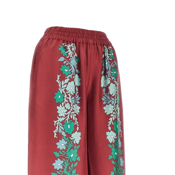 La DoubleJ Printed Silk Twill Palazzo Pants