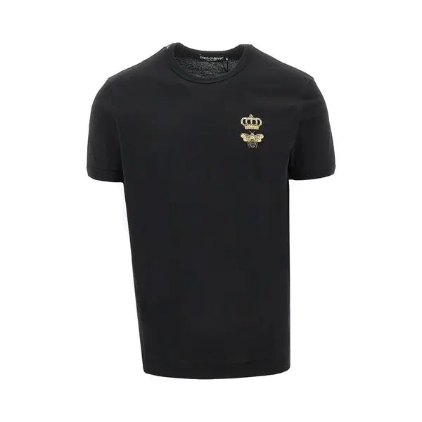 Dolce & Gabbana Bee And Crown Embroidery T-shirt - Black
