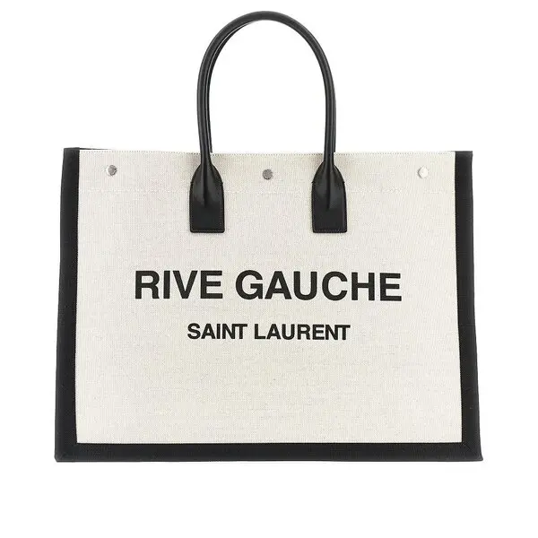 Saint Laurent Canvas Large Rive Gauche Tote Bag - Beige