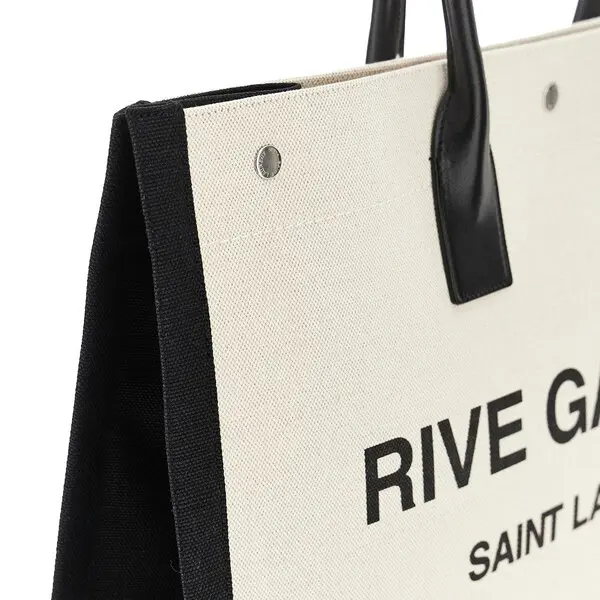 Saint Laurent Canvas Large Rive Gauche Tote Bag - Beige